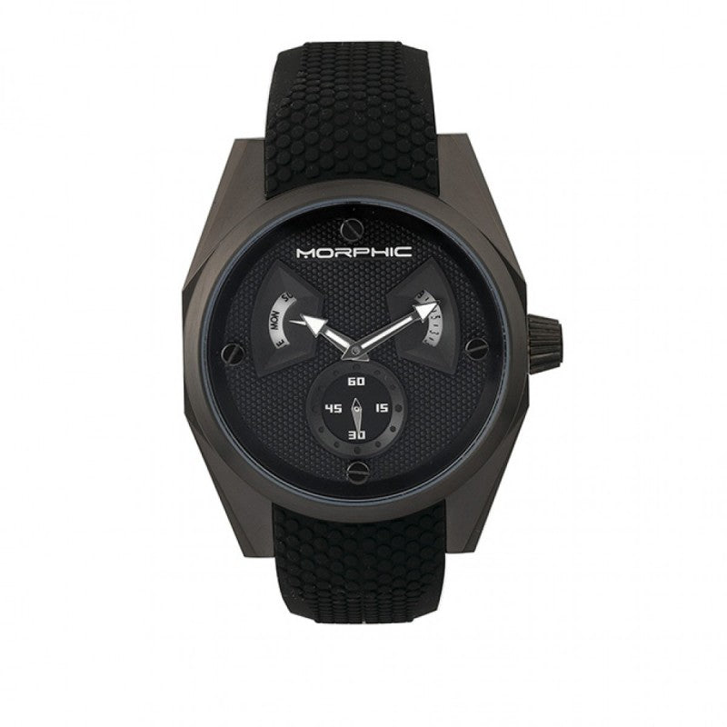 Morphic M34 Series Men's Watch Black Band Silver Case MPH3401 – Morphic Watches